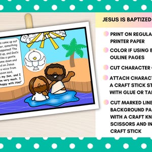 Jesus is Baptized Bible Craft for Kids, Holy Spirit, Sunday School ...