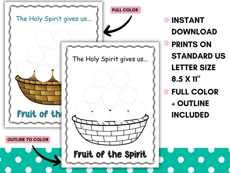 The Fruit of the Spirit Bible Craft for Kids, Fruits of the Spirit ...