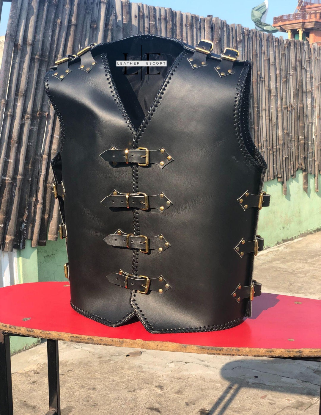 Men's Custom Motorcycle Vest, Biker Vest, Traditional Handcrafted 100% ...