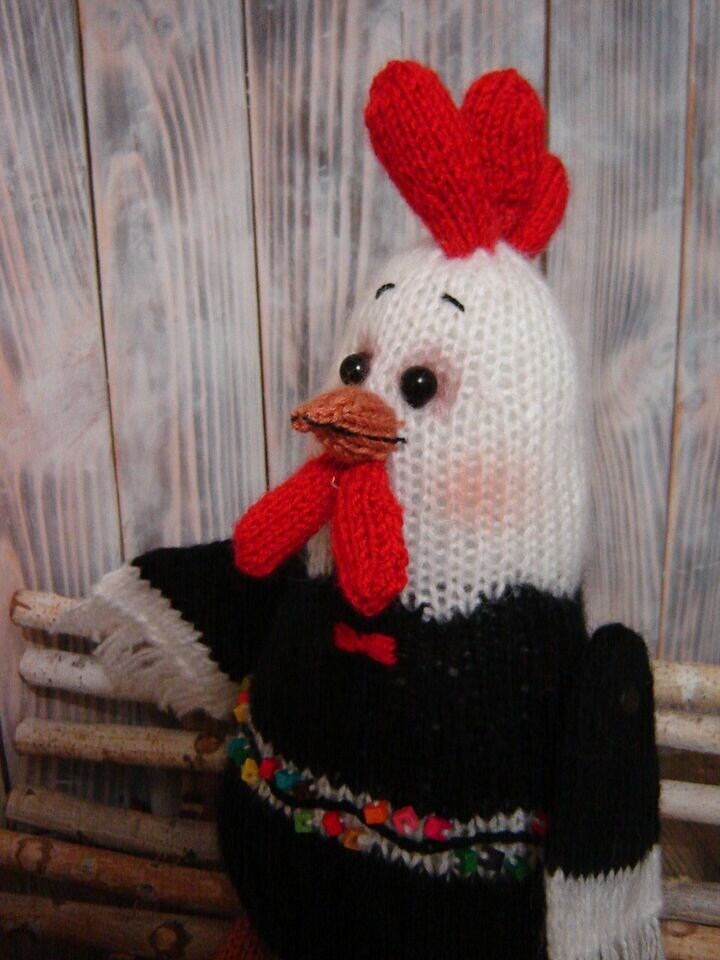 Toy Knitting Patterns Knit 4 Roosters in One Pattern, Easy Knitting ...