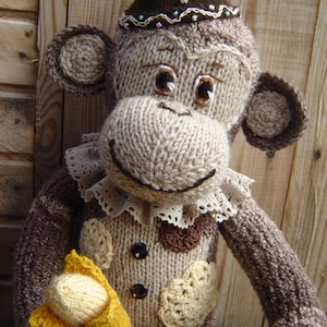 Vintage Style Monkey Knit Pattern - Cute Baby Shower or Birthday Gift ...