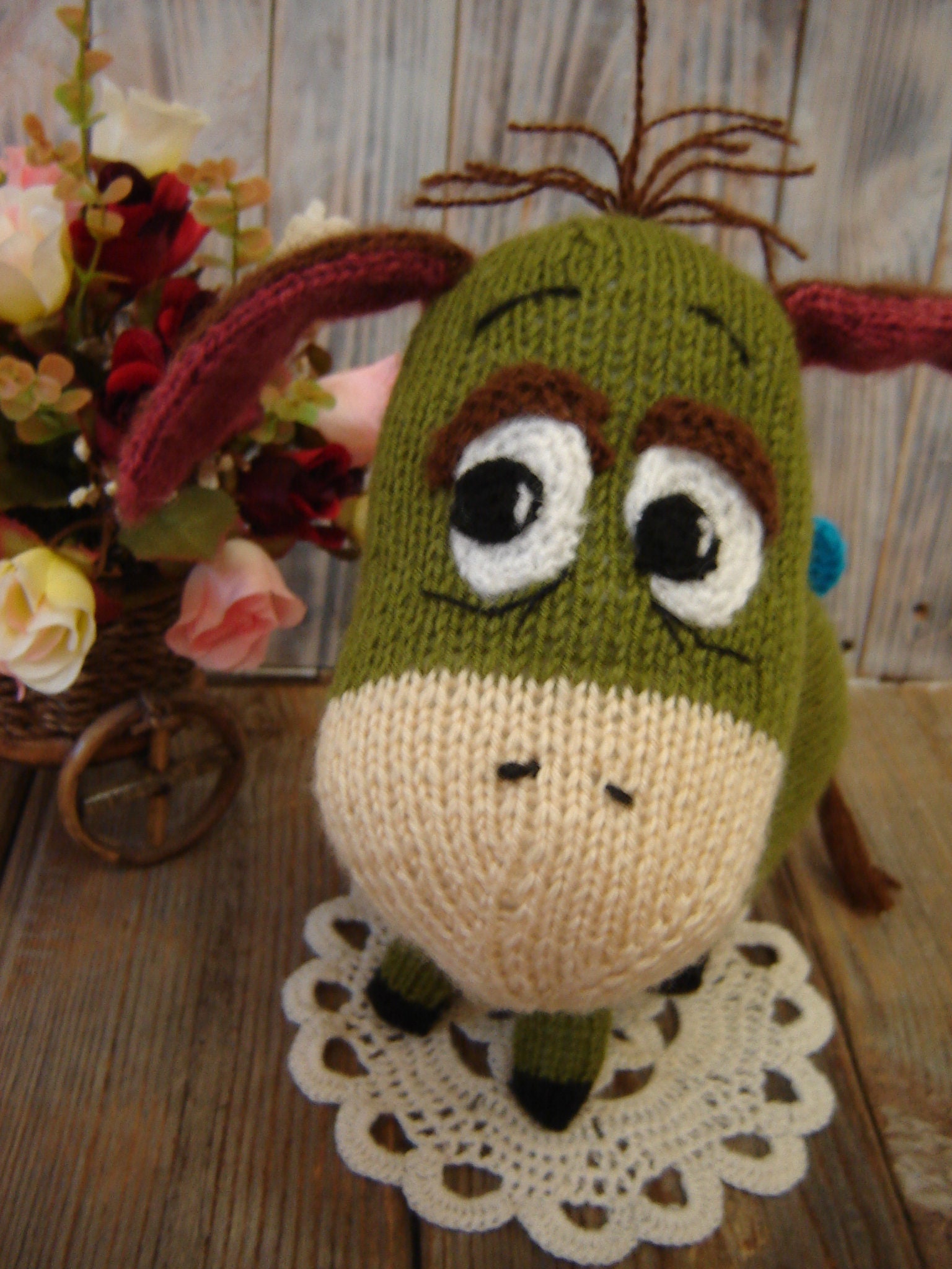 Knitted Toy Donkey Eeyore, Plush Donkey Stuffed Animal, Farm Animal ...