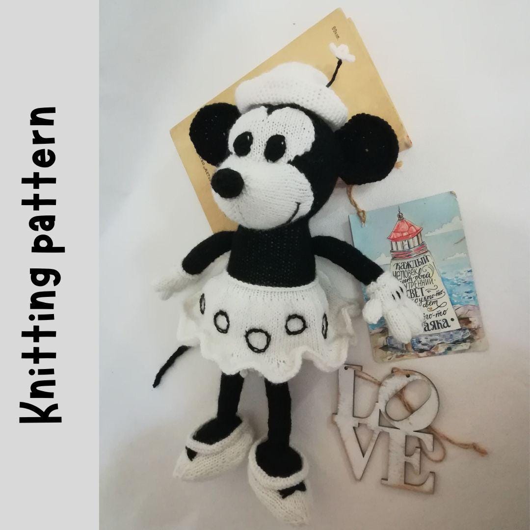 Knitting Pattern for Mickey Mouse and Minnie Mouse Toys Based on ...