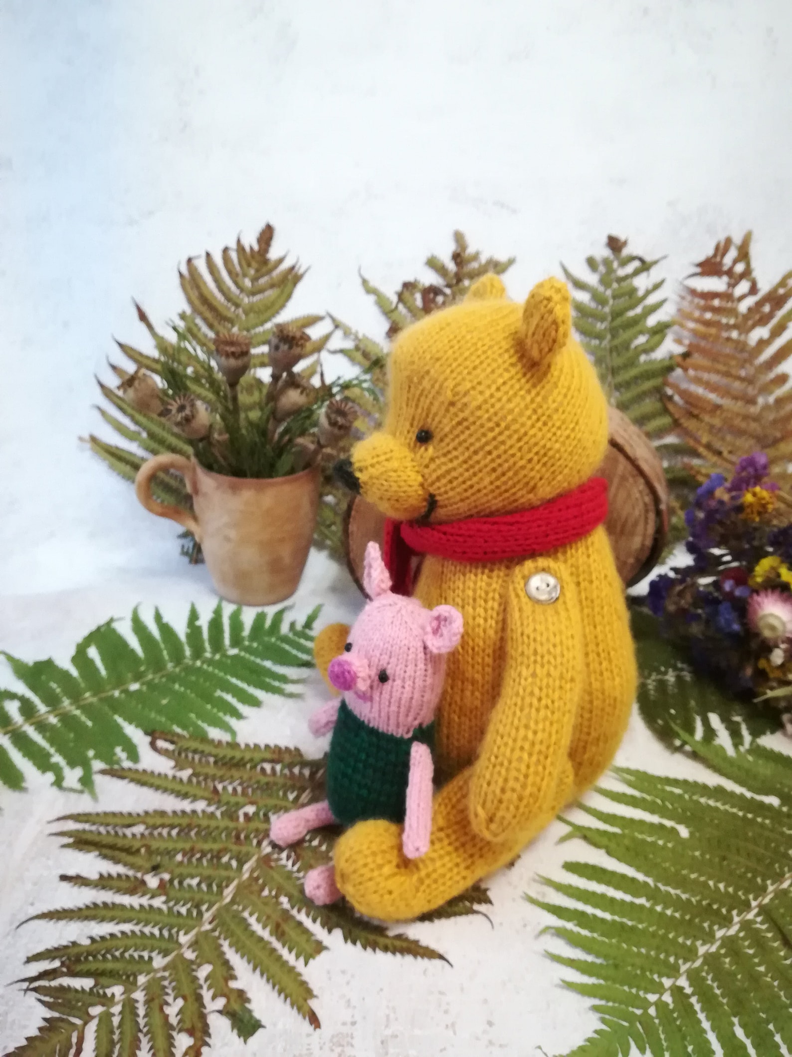 Plush Winnie the Pooh and Piglet Stuffed Toys for Baby First Birthday ...