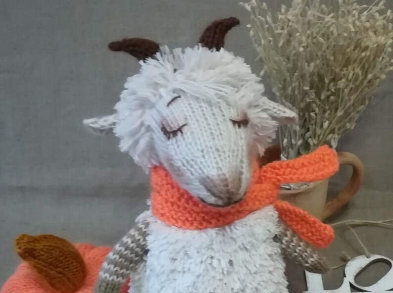 Toy Knitting Patterns knit Goat Toy for the First Birthday Knitting ...