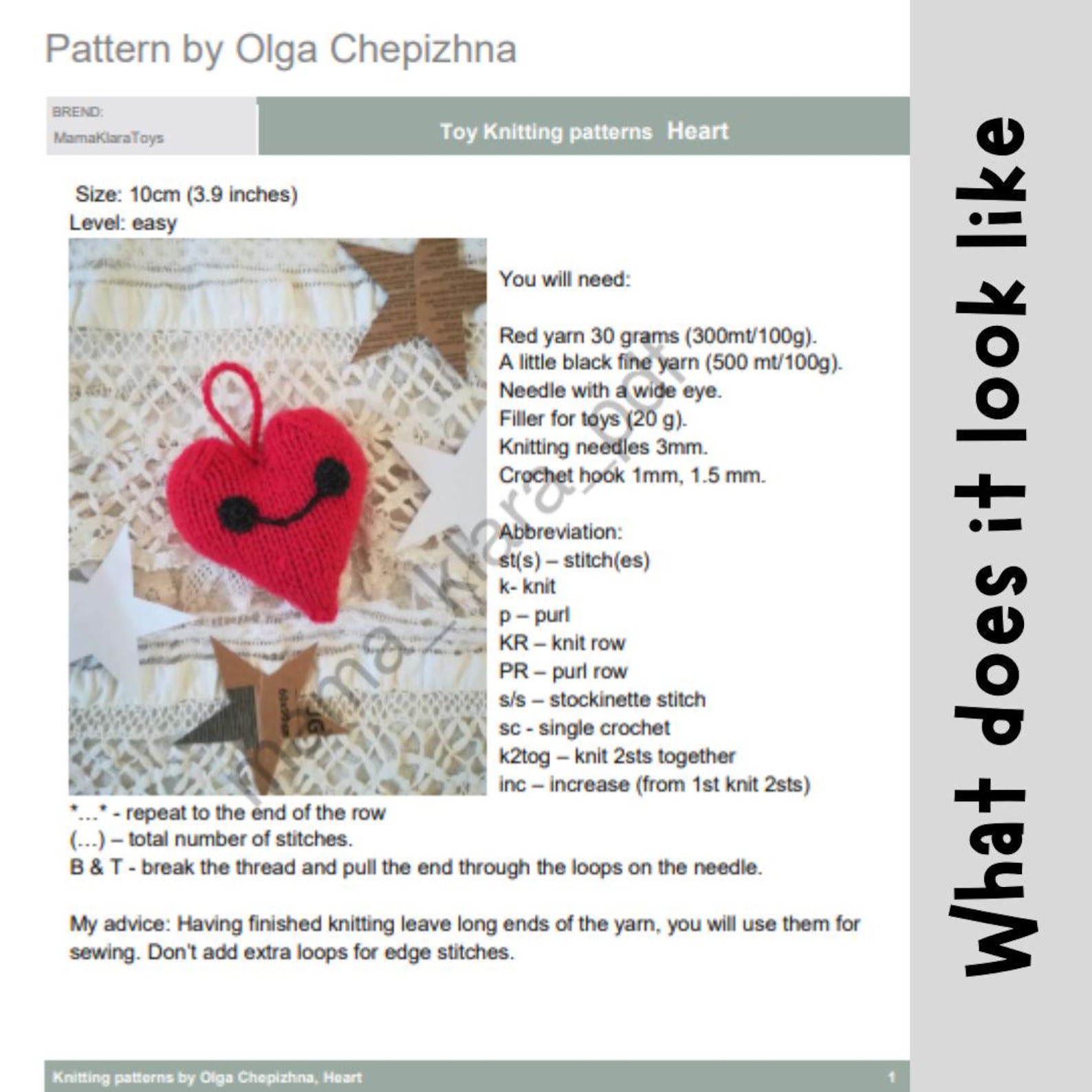 Chunky Knit Heart Knitting Pattern Valentine's Day, Knitting Pattern ...