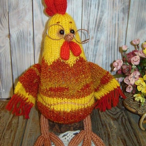 Toy Knitting Patterns Knit 4 Roosters in One Pattern, Easy Knitting ...