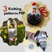 Bundle Toys Knitting Patterns Knit Monkey, Panda With Bamboo and ...