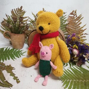 Pooh Bear and Piglet Knitting Patterns for Soft Toys - Classic Handmade ...