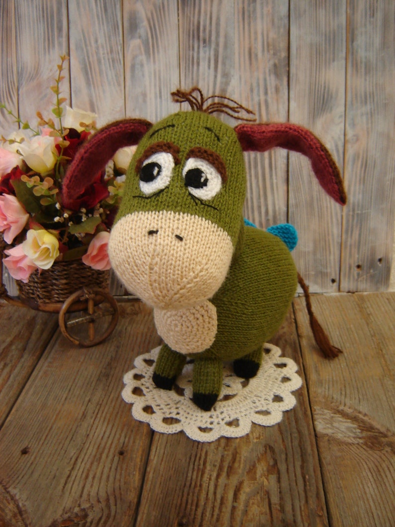 Knitted Toy Donkey Eeyore, Plush Donkey Stuffed Animal, Farm Animal ...