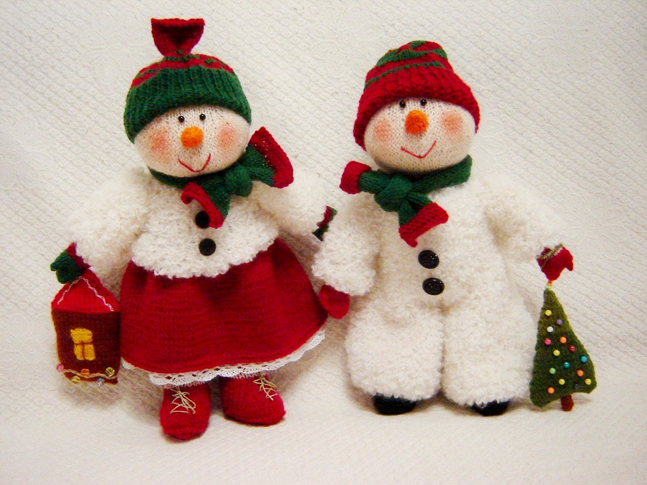 Bundle Patterns of Knitting Toys Stuffed Snowman, Knit a Family of ...