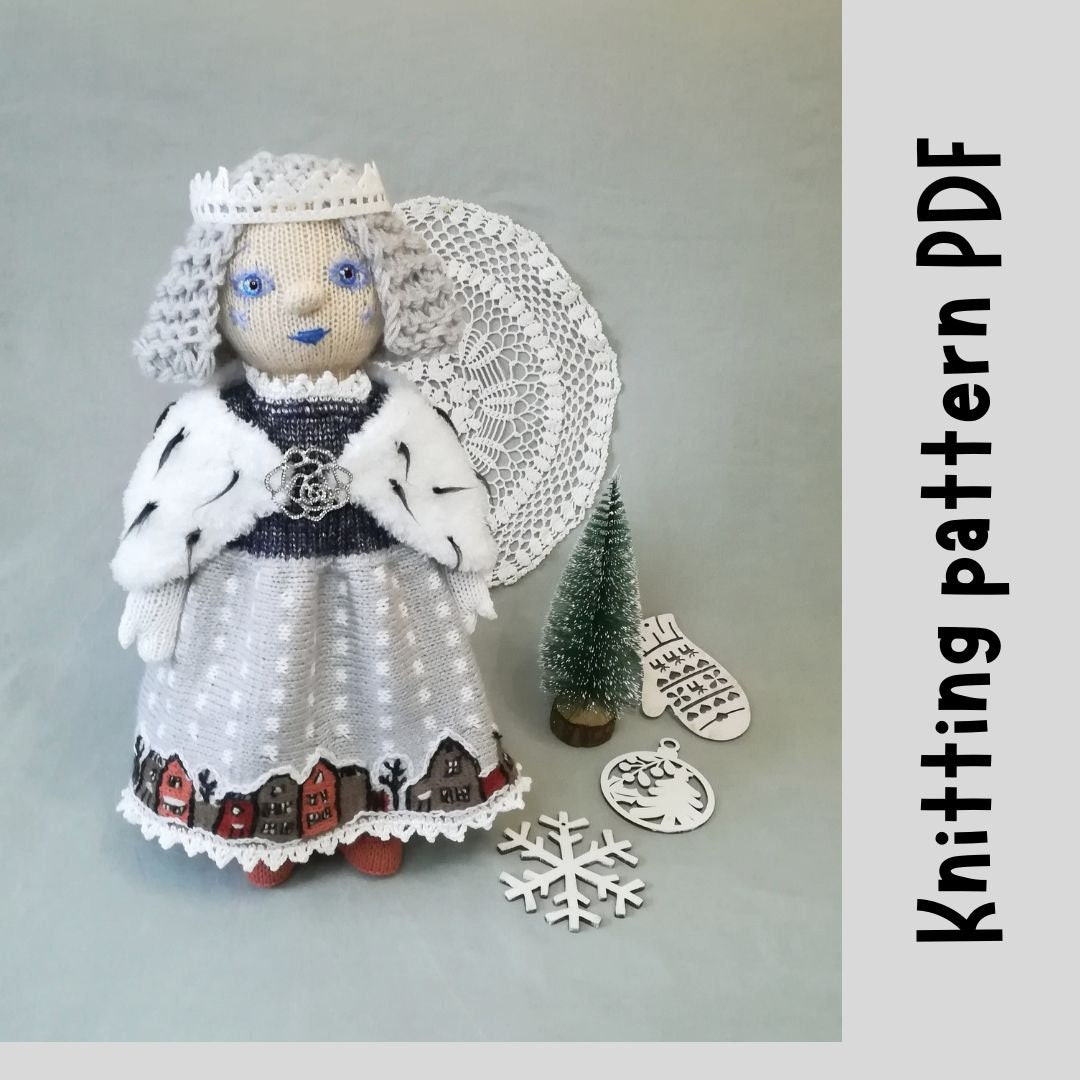 Snow Fairy and Elf Queen Knit Doll DIY Pattern for Handmade Decorative ...