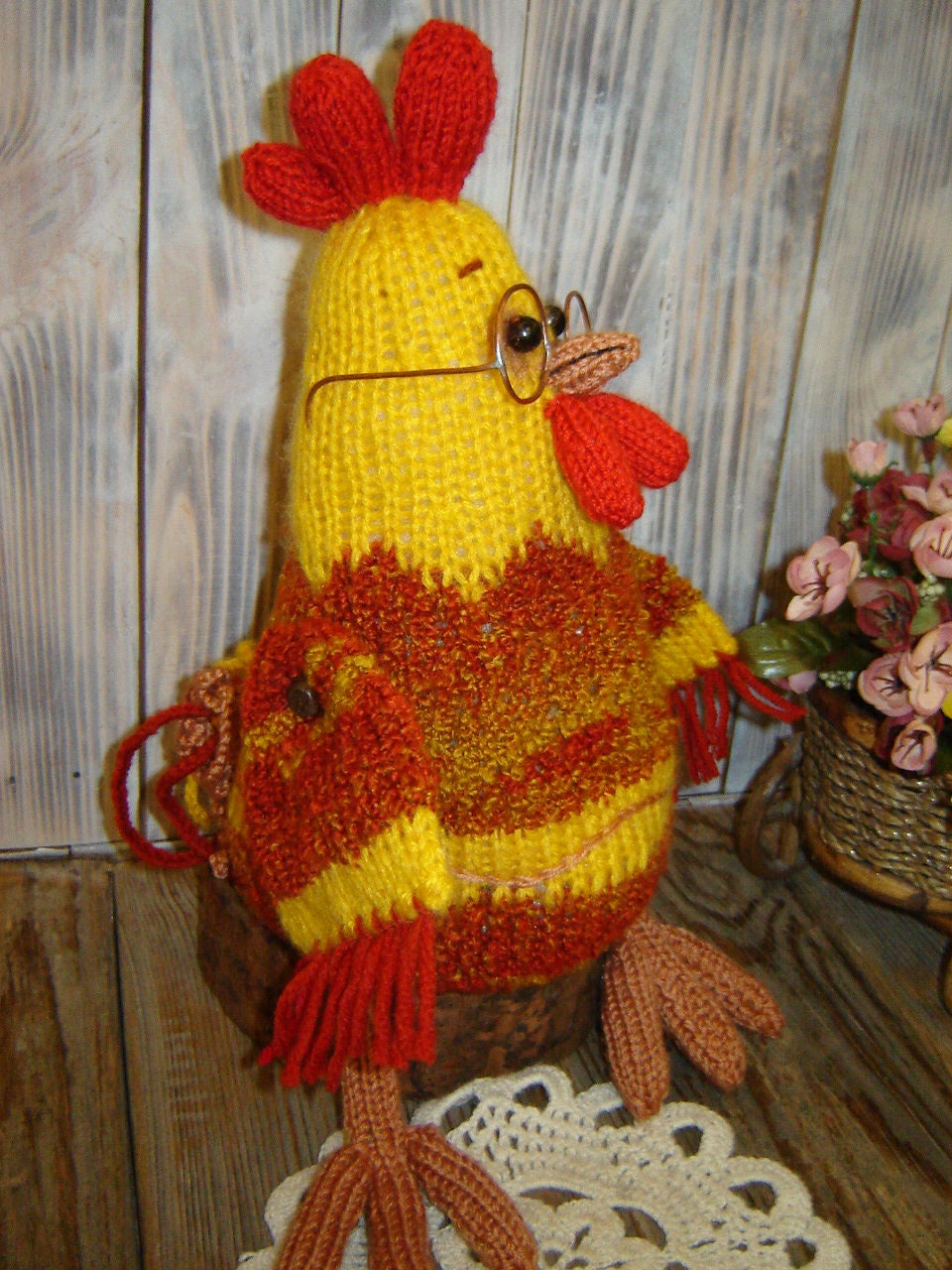 Toy Knitting Pattern Rooster for Valentine's Day Rooster, 4 Roosters -1 ...