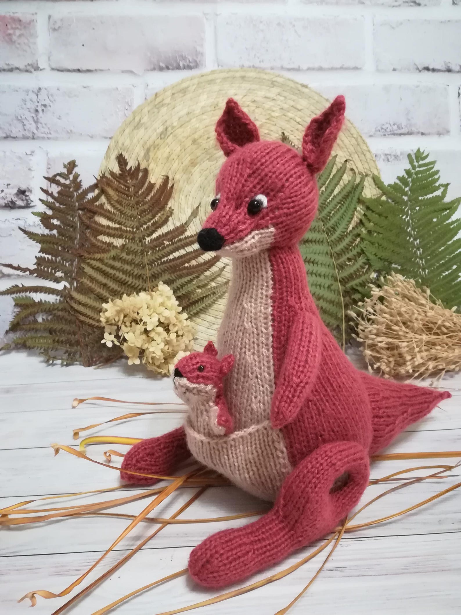 Handmade Knitting Pattern for Kanga and Roo Inspired by Classic Winnie ...