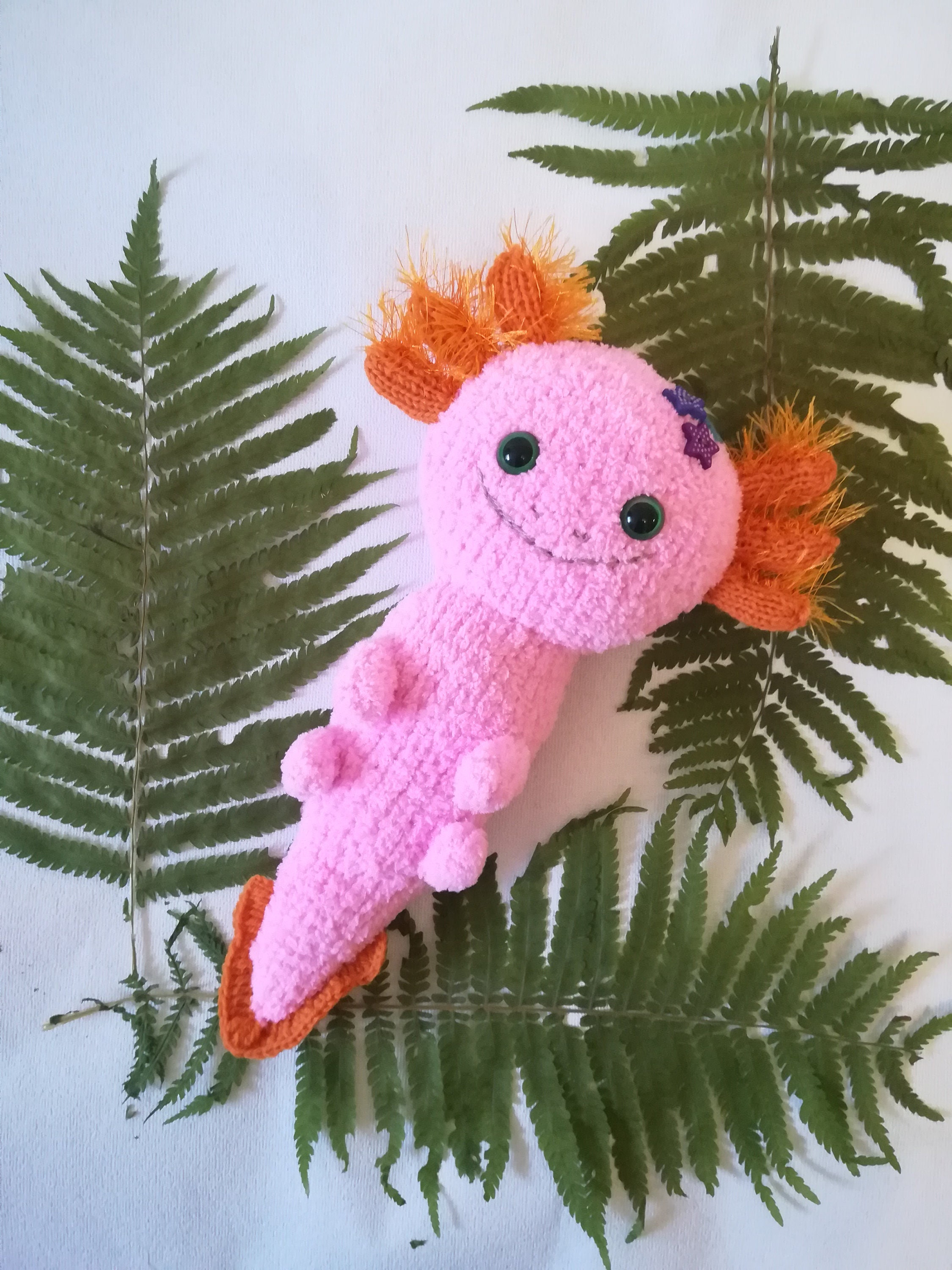 Pink Axolotl Plush, Knitting Axolotl Toy, Cute Axolotl, Kawaii ...