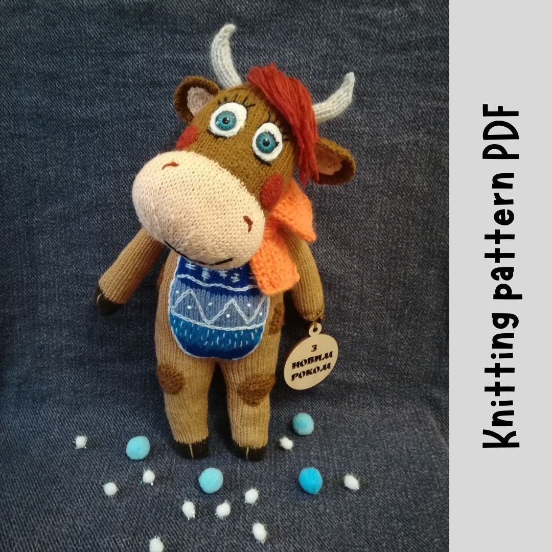 Cow Plush Toy Knitting Pattern, Farm Animals Toys, Pattern Amigurumi ...