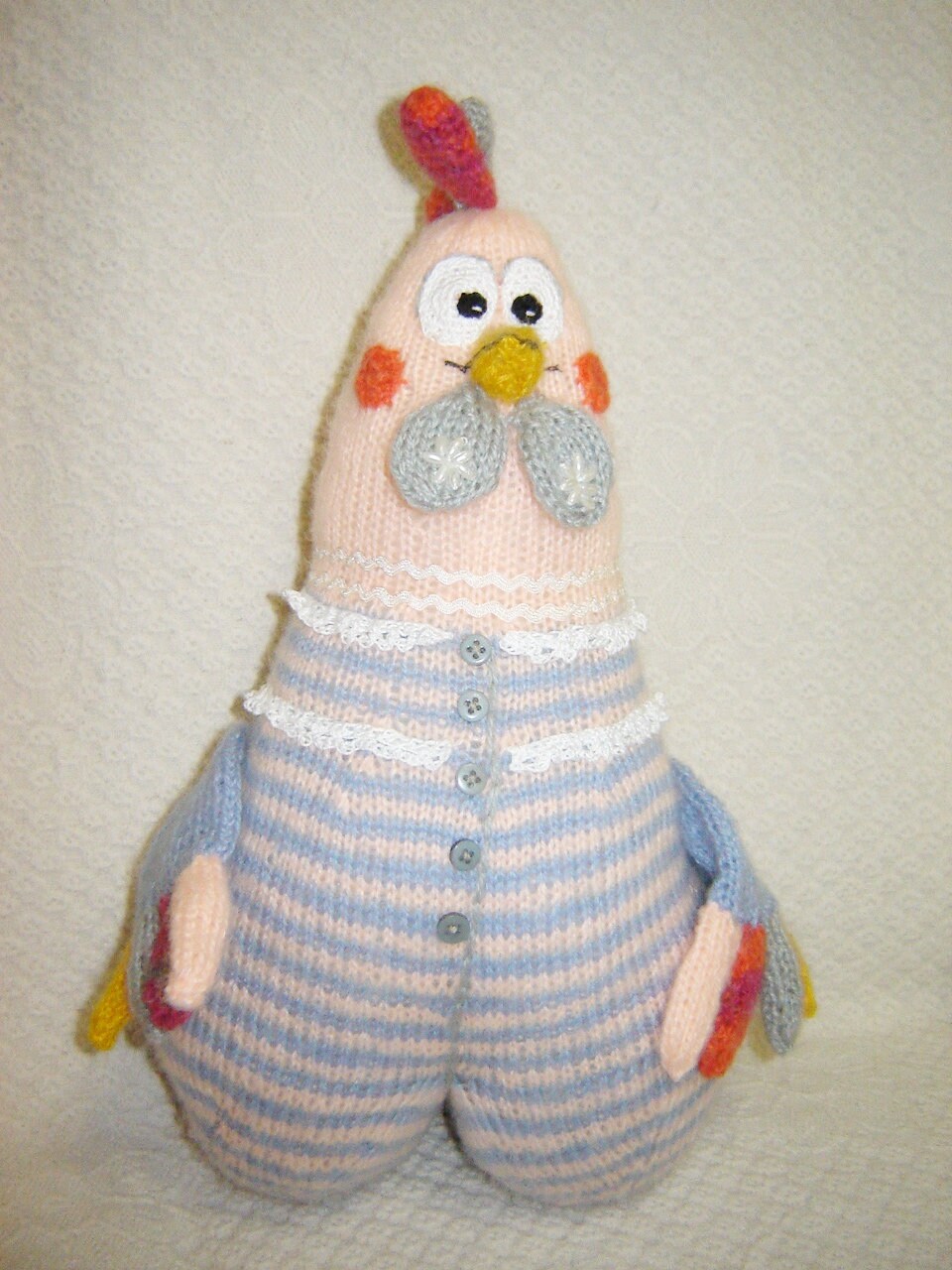 Toy Knitting Patterns, Knit Plush Rooster With an Alarm Clock Christmas ...