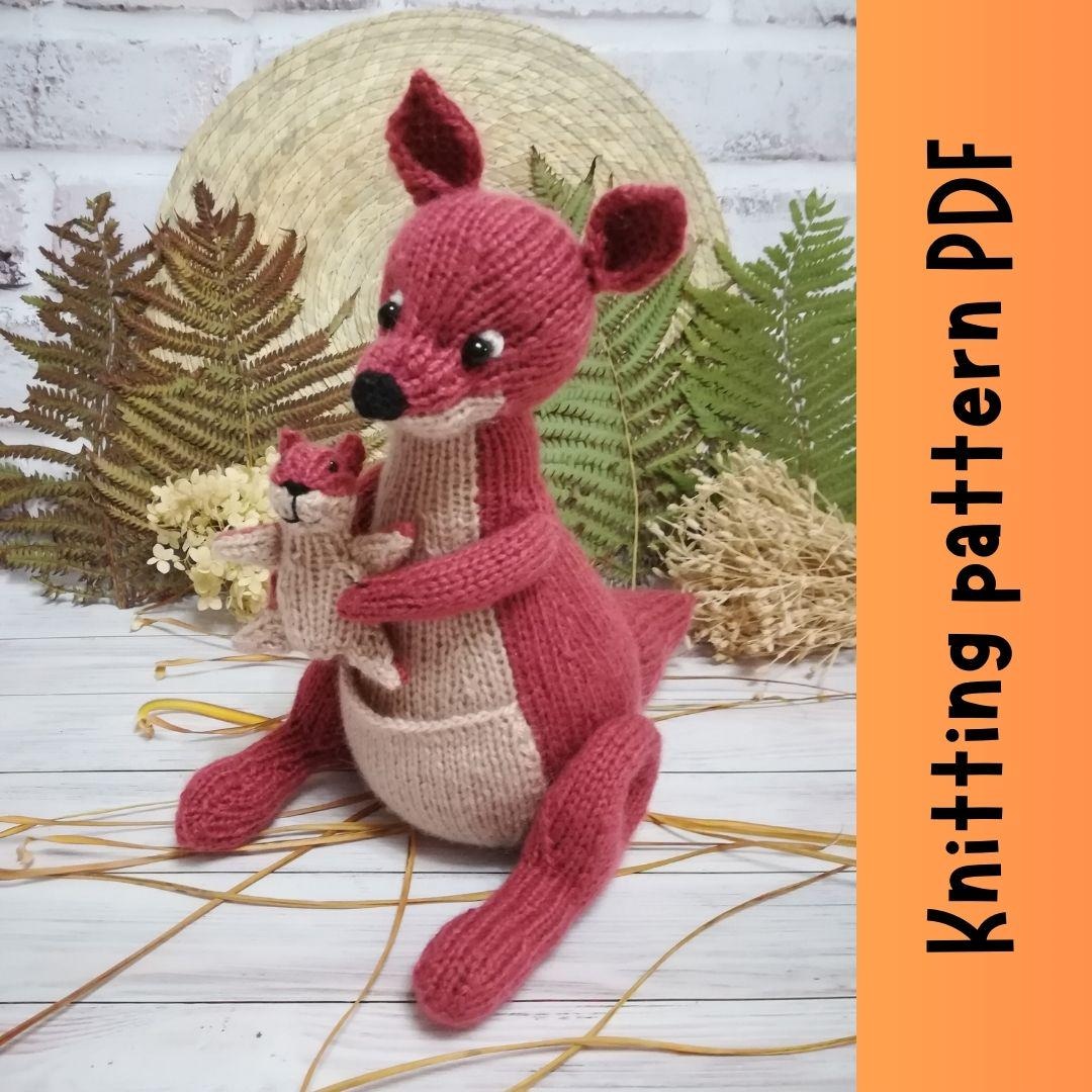 Handmade Knitting Pattern for Kanga and Roo Inspired by Classic Winnie ...