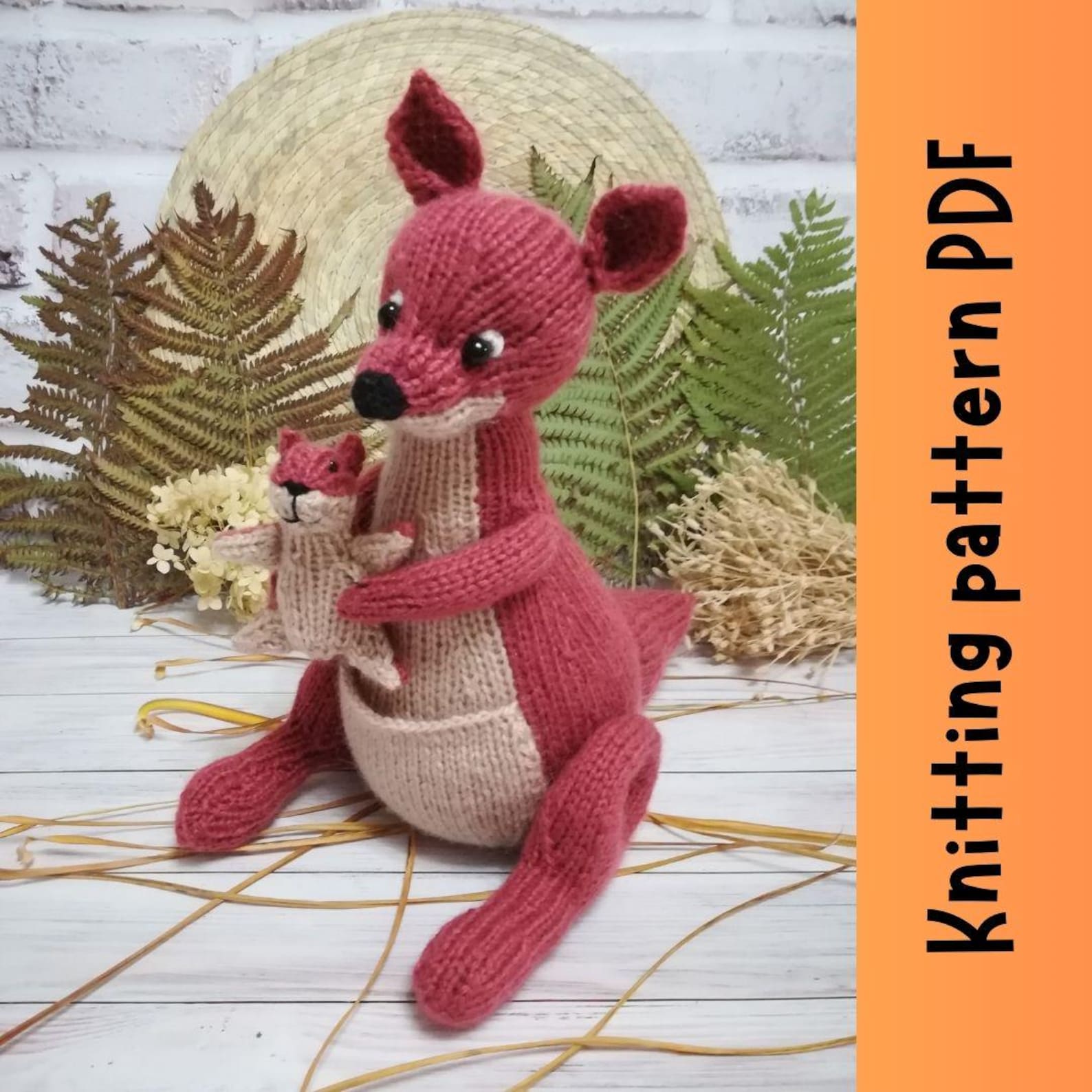 Handmade Knitting Pattern for Kanga and Roo Inspired by Classic Winnie ...