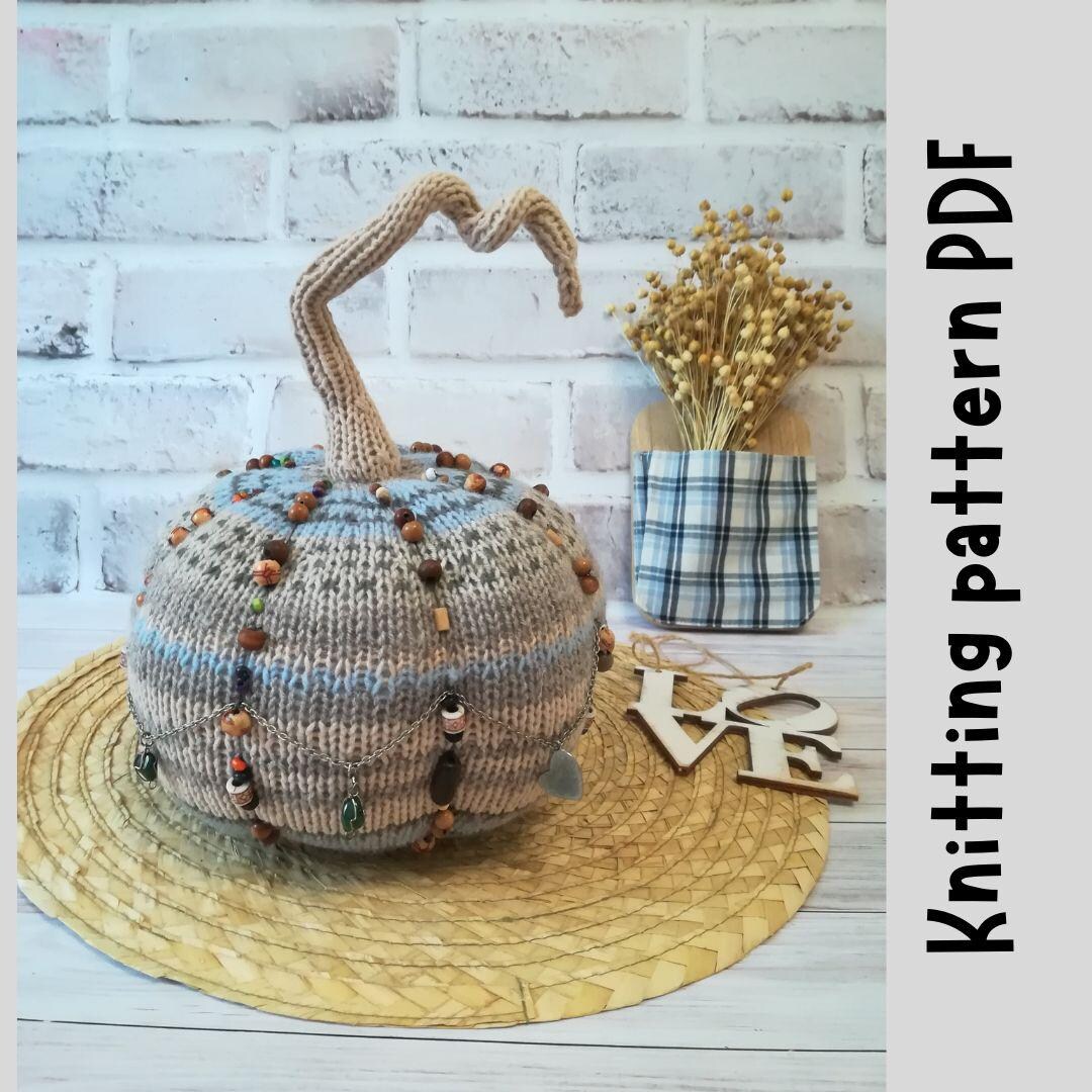 Boho Style Pumpkin Knitting Pattern With Needles for Home Decor - Etsy