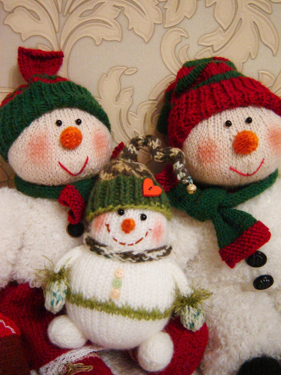 Bundle Patterns of Knitting Toys Stuffed Snowman, Knit a Family of ...