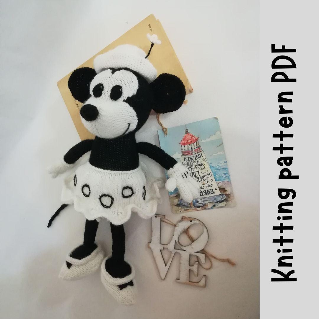 Minnie Mouse Steamboat Willie Toy Knitting Pattern (PDF) - Etsy