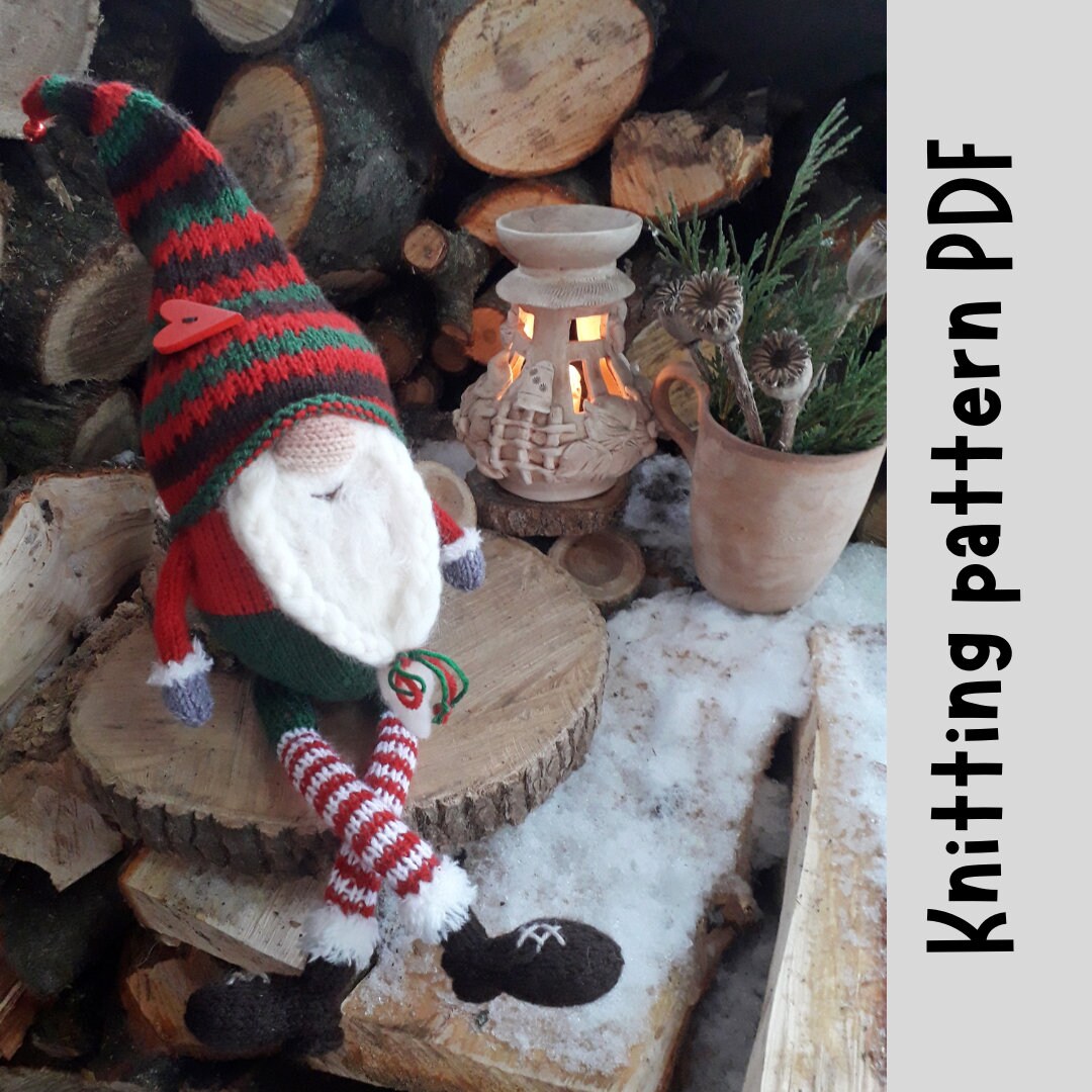 Toy Knitting Patterns - Scandinavian Gnome, Pattern Amigurumi Gnome for Vinter Decor, Christmas ...