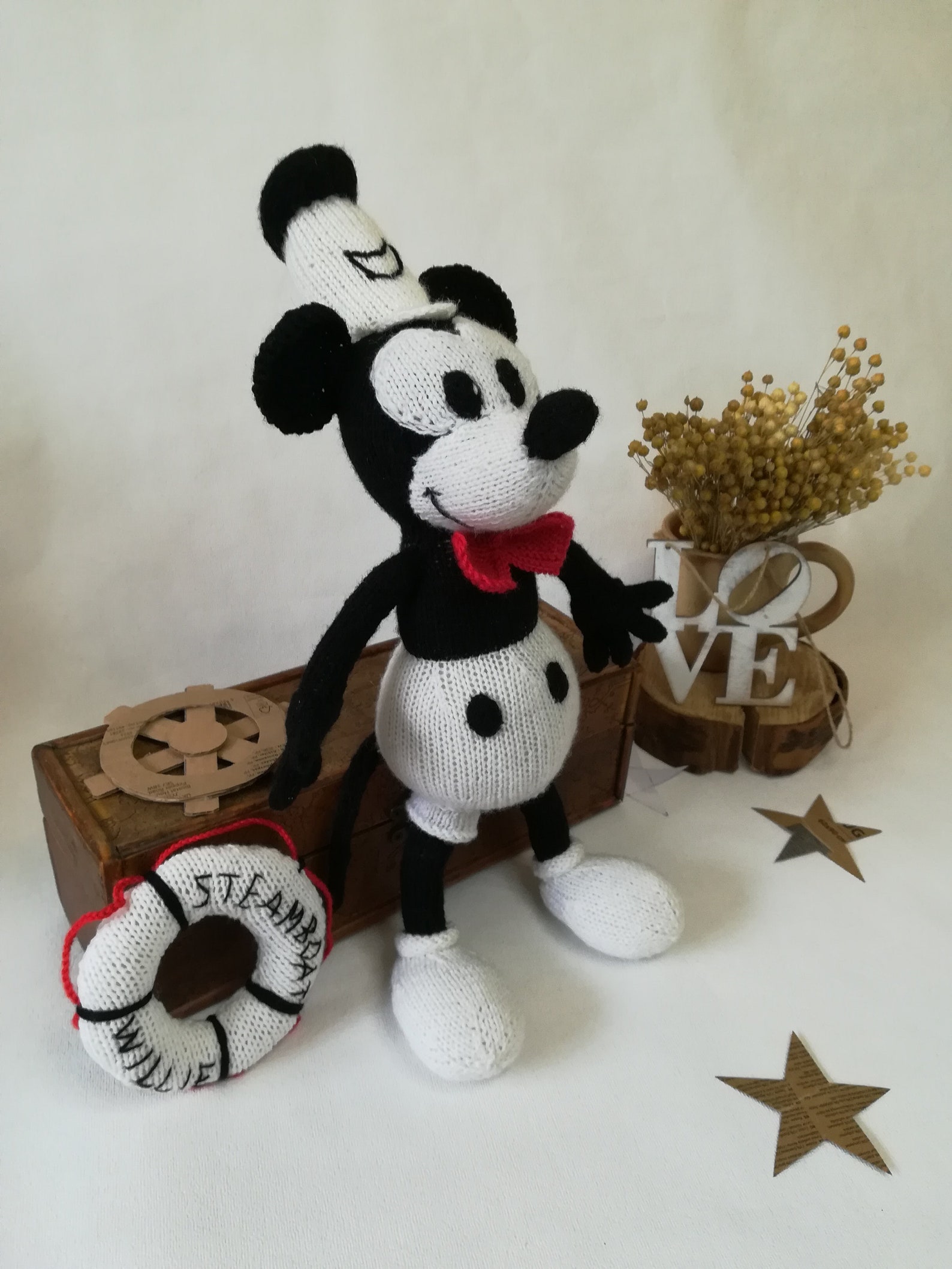 Steamboat Willie Mickey Mouse Knitting Pattern: Beginner Plush Toy (PDF ...