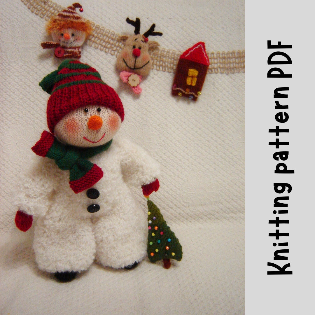 Toy Knitting Patterns, Plush Snowman Christmas Toy Knitting Pattern ...