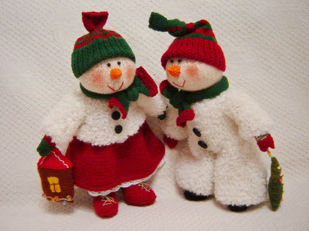 Bundle Patterns of Knitting Toys Stuffed Snowman, Knit a Family of ...