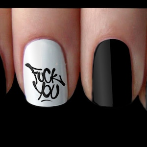 Middle Finger Nail Art Decal Sticker - Etsy