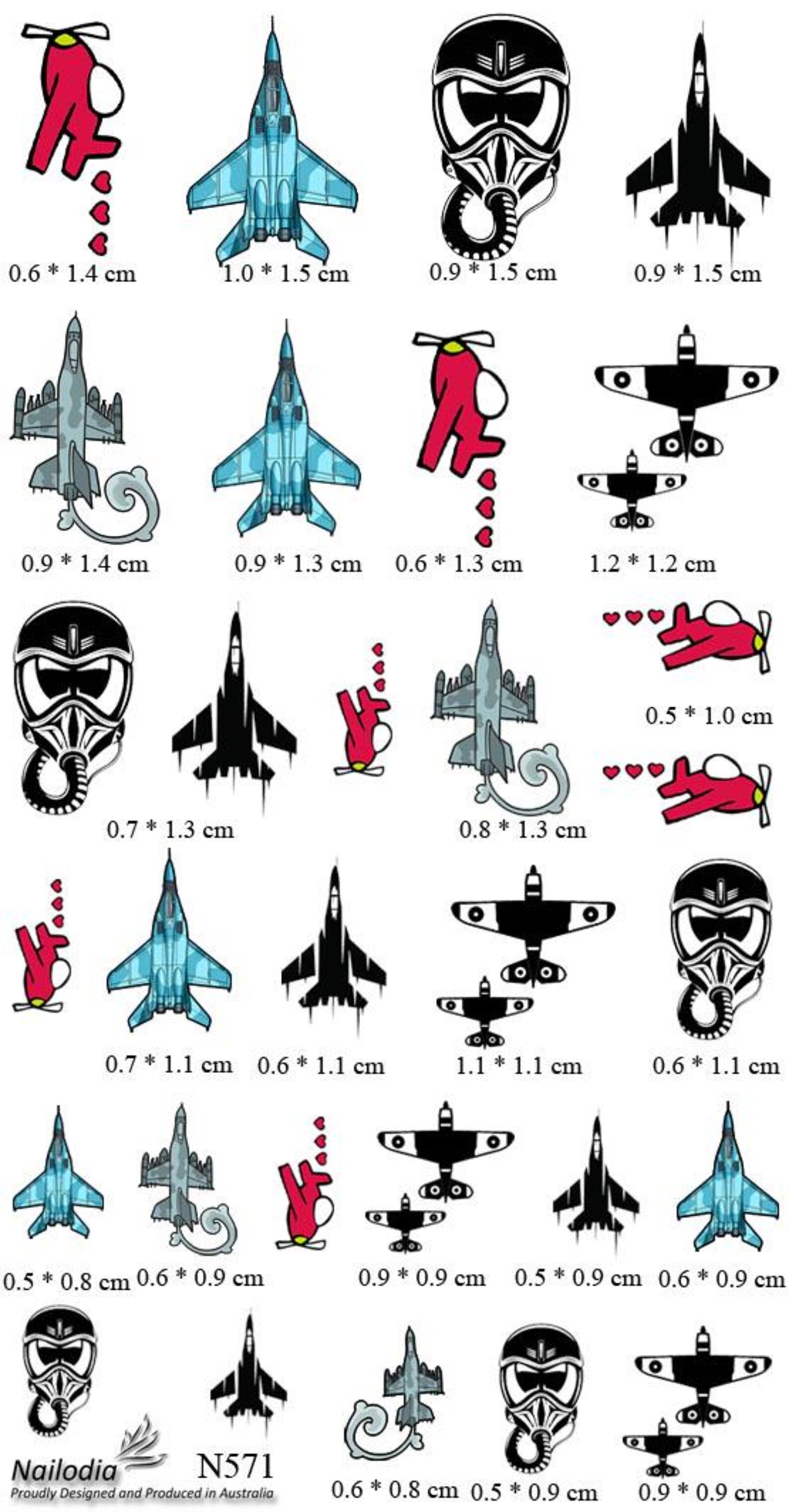 Jet Fighter Nail Art Decal Sticker - Etsy