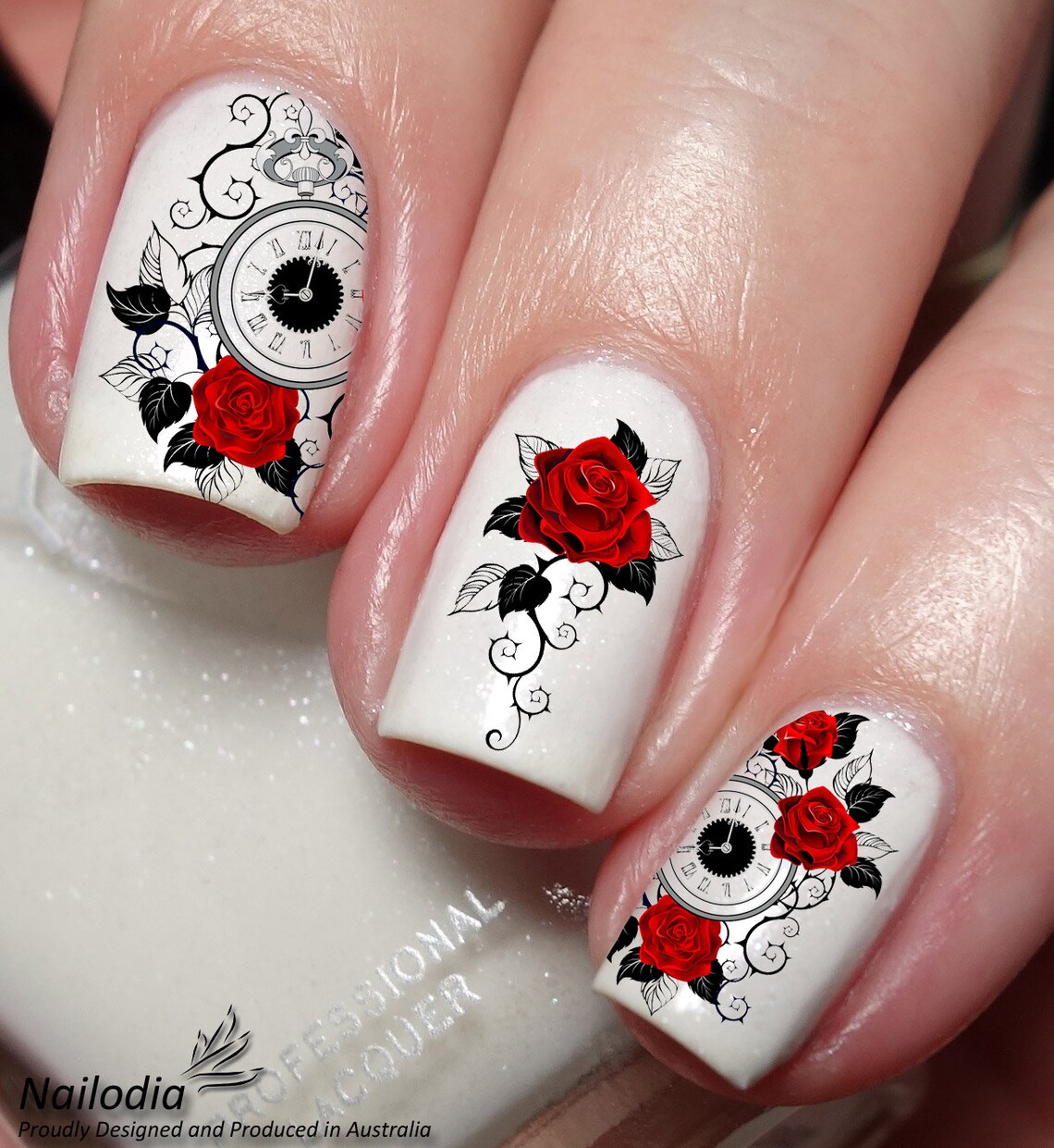 Rose Lady Nail Art Decal Sticker Etsy