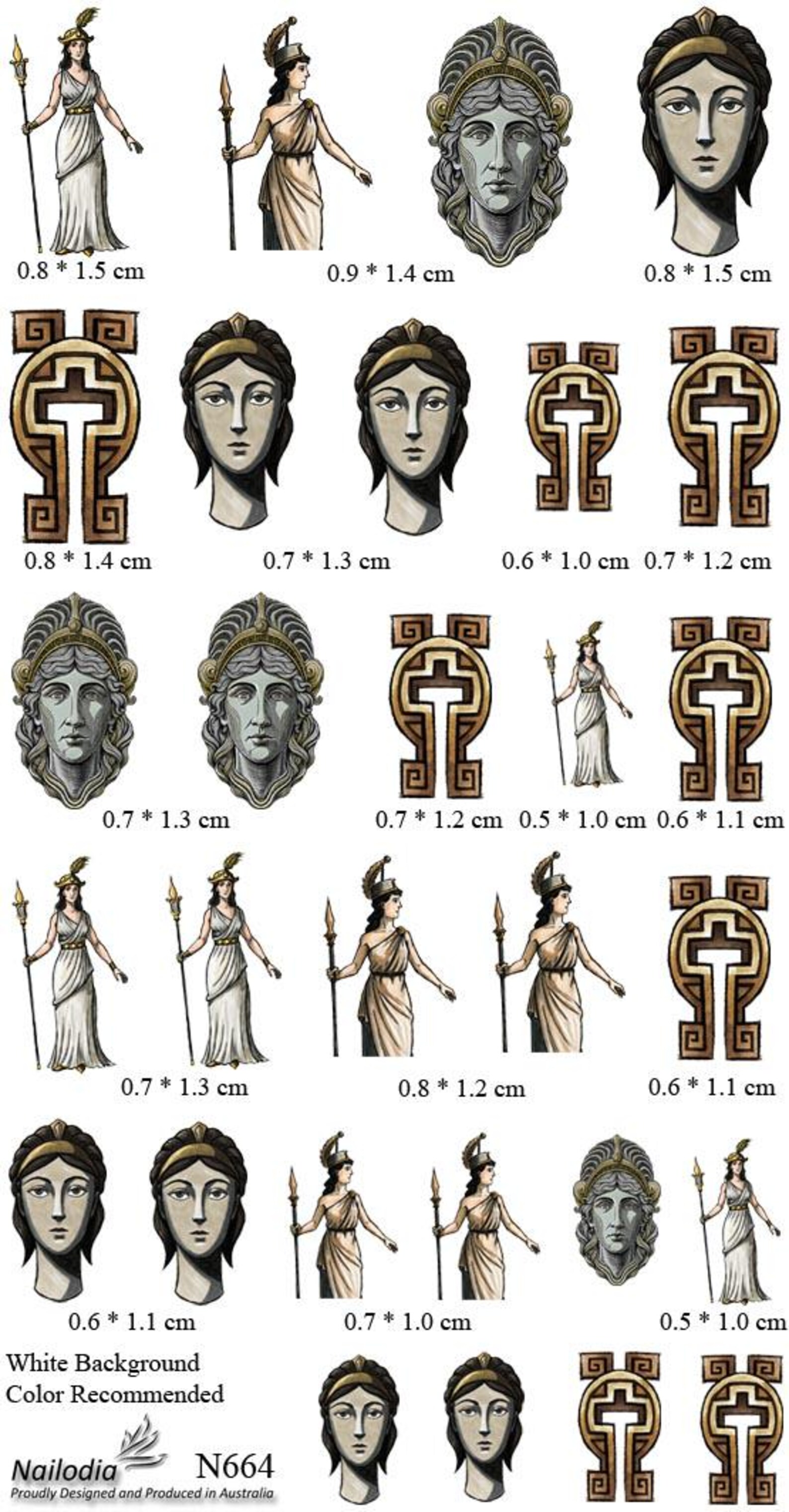 Athena Ancient Greek Goddess Nail Art Decal Sticker - Etsy