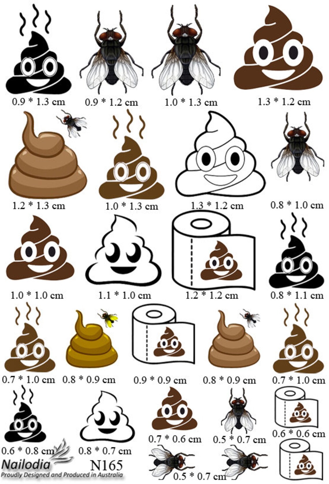 Funny Poop Emoji Nail Art Decal Sticker - Etsy