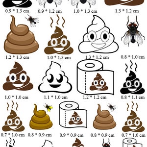 Funny Poop Emoji Nail Art Decal Sticker - Etsy