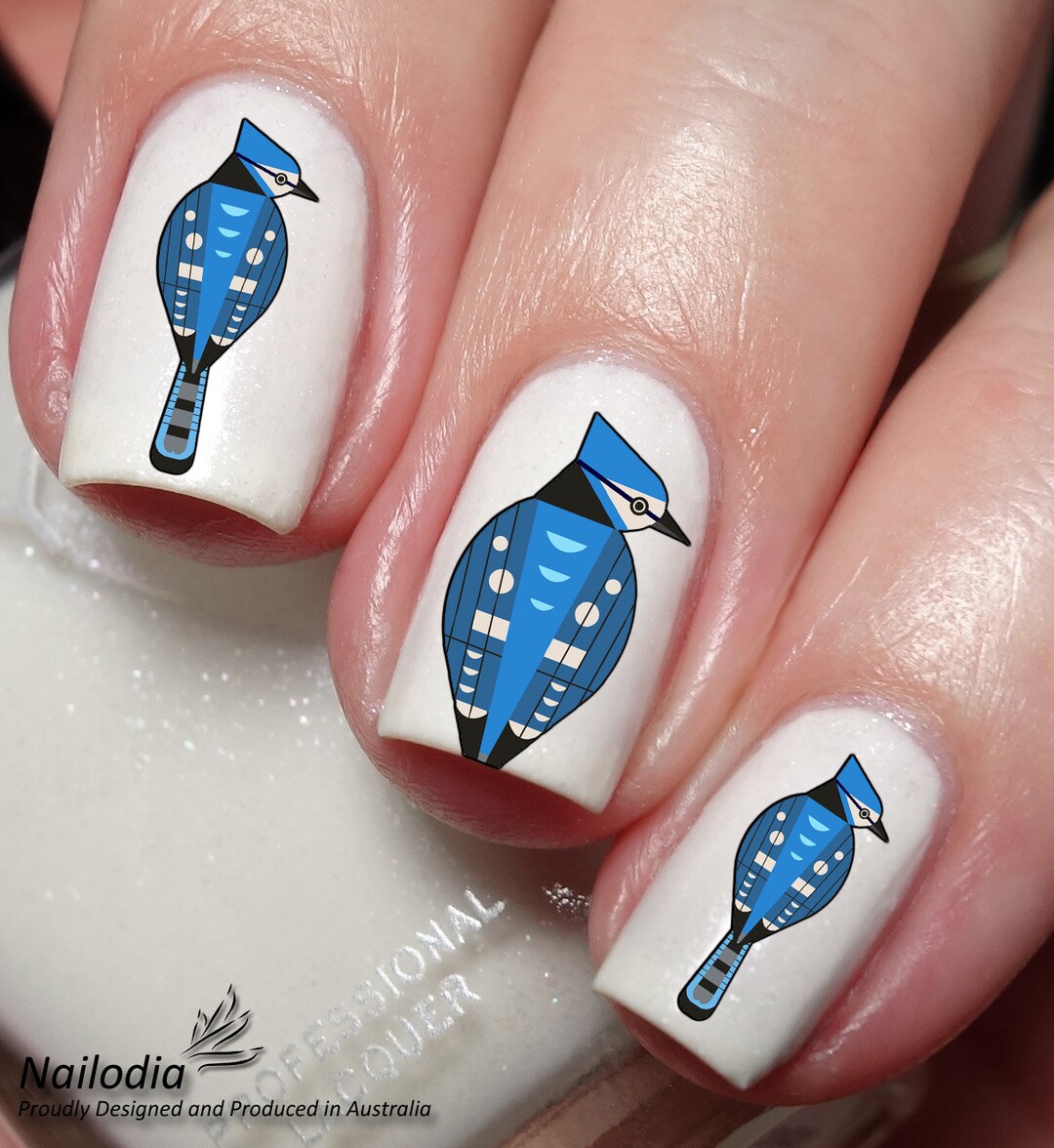 Blue Jay Bird Nail Art Decal Sticker - Etsy