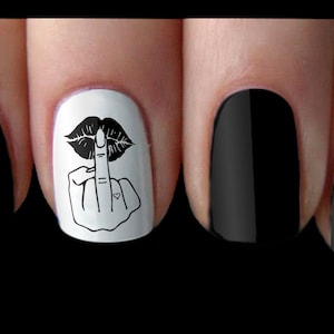 Middle Finger Nail Art Decal Sticker - Etsy