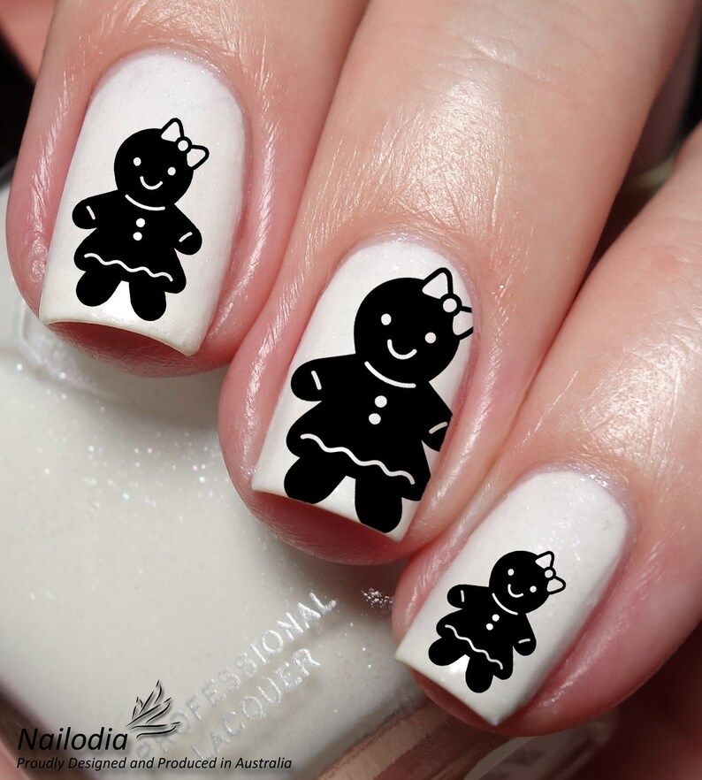 Gingerbread Nail Art Decal Sticker - Etsy
