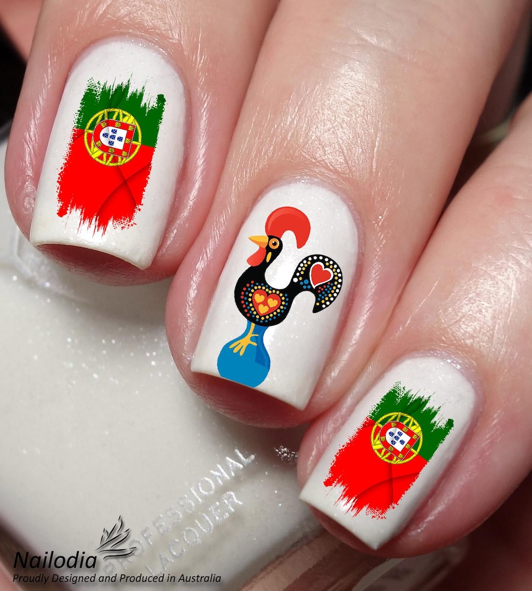 Portuguese Flag Rooster Sardine Nail Art Decal Sticker - Etsy