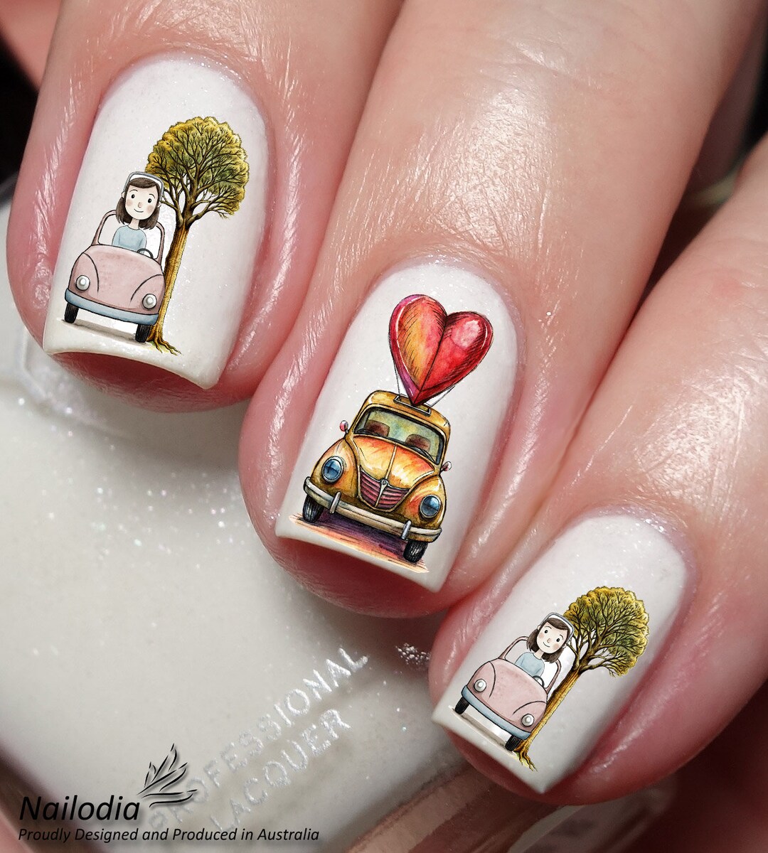 Vintage Antique Car Nail Art Decal Sticker - Etsy