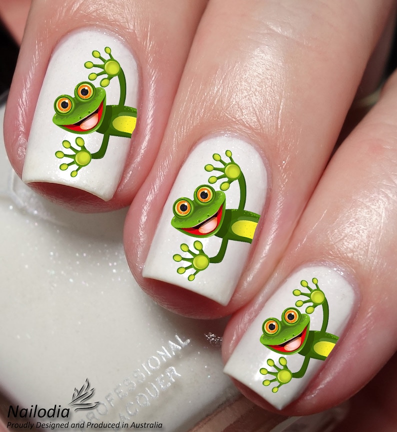 Cute Happy Frog Nail Art Decal Sticker - Etsy