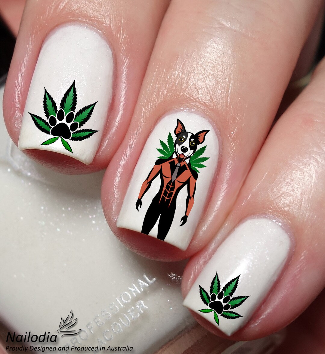 Cannabis Weed Marijuana Dog Mom Nail Art Decal Sticker - Etsy