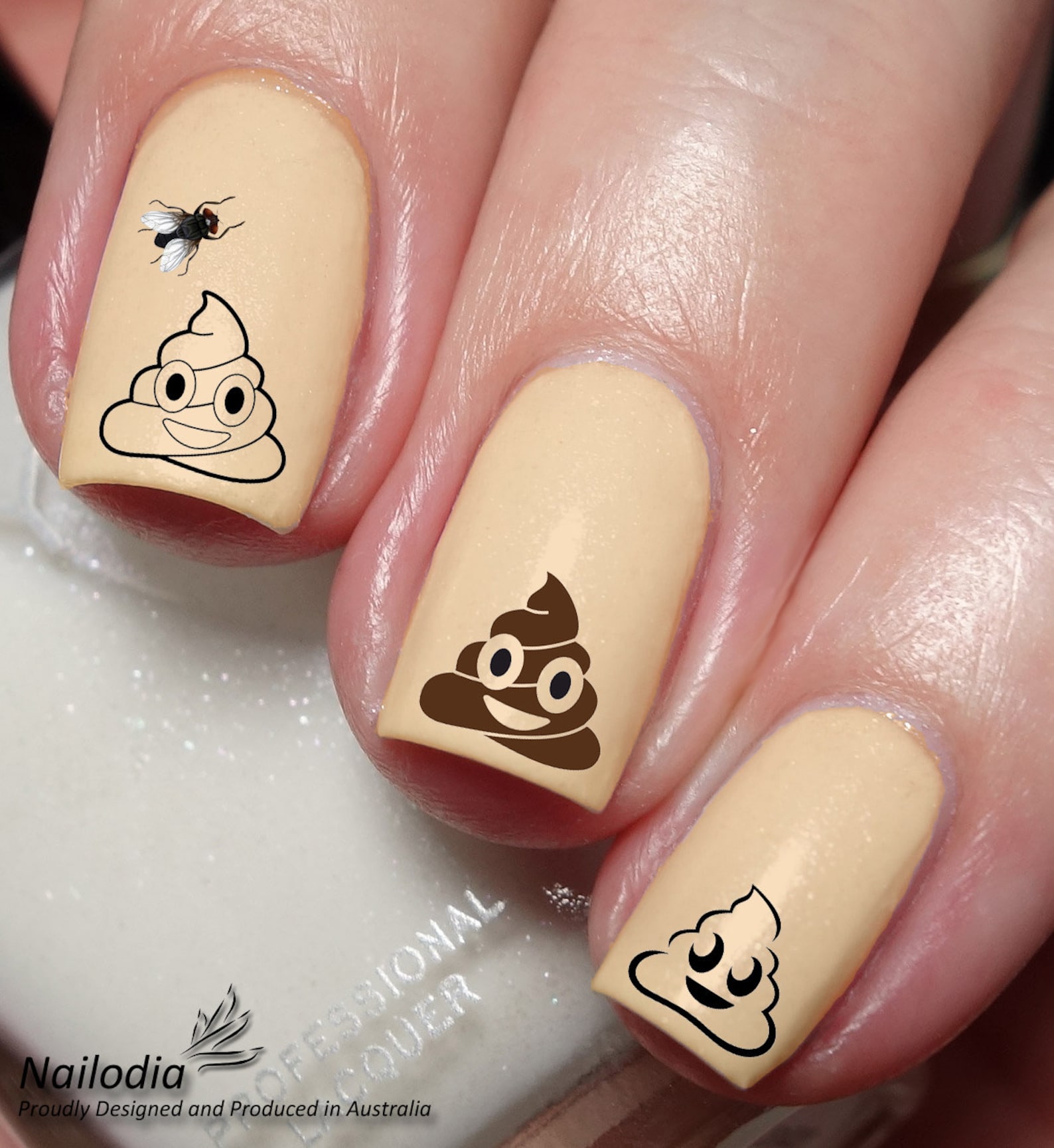 Funny Poop Emoji Nail Art Decal Sticker - Etsy