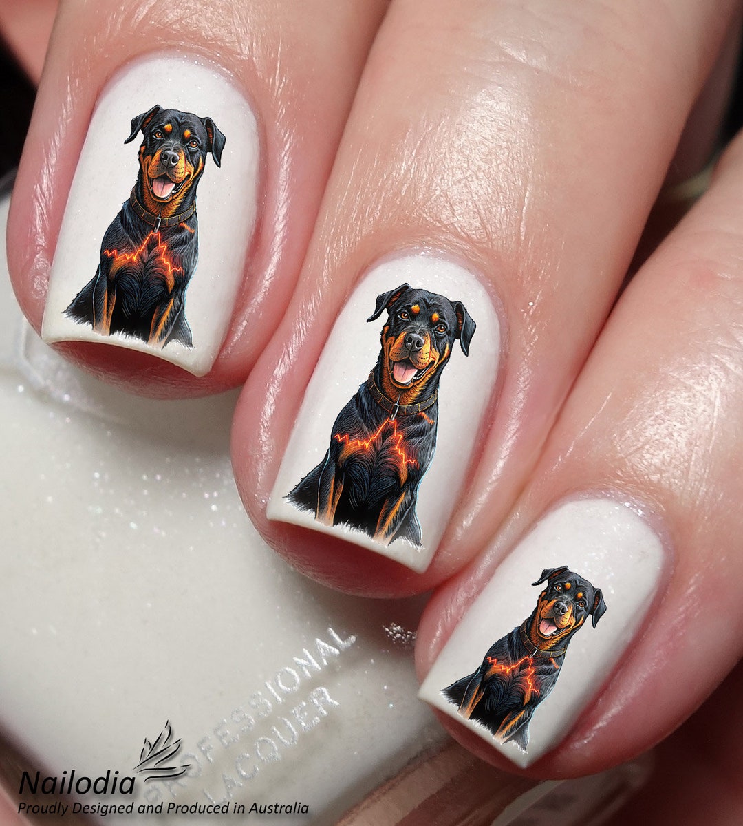 Rottweiler Dog Nail Art Decal Sticker - Etsy
