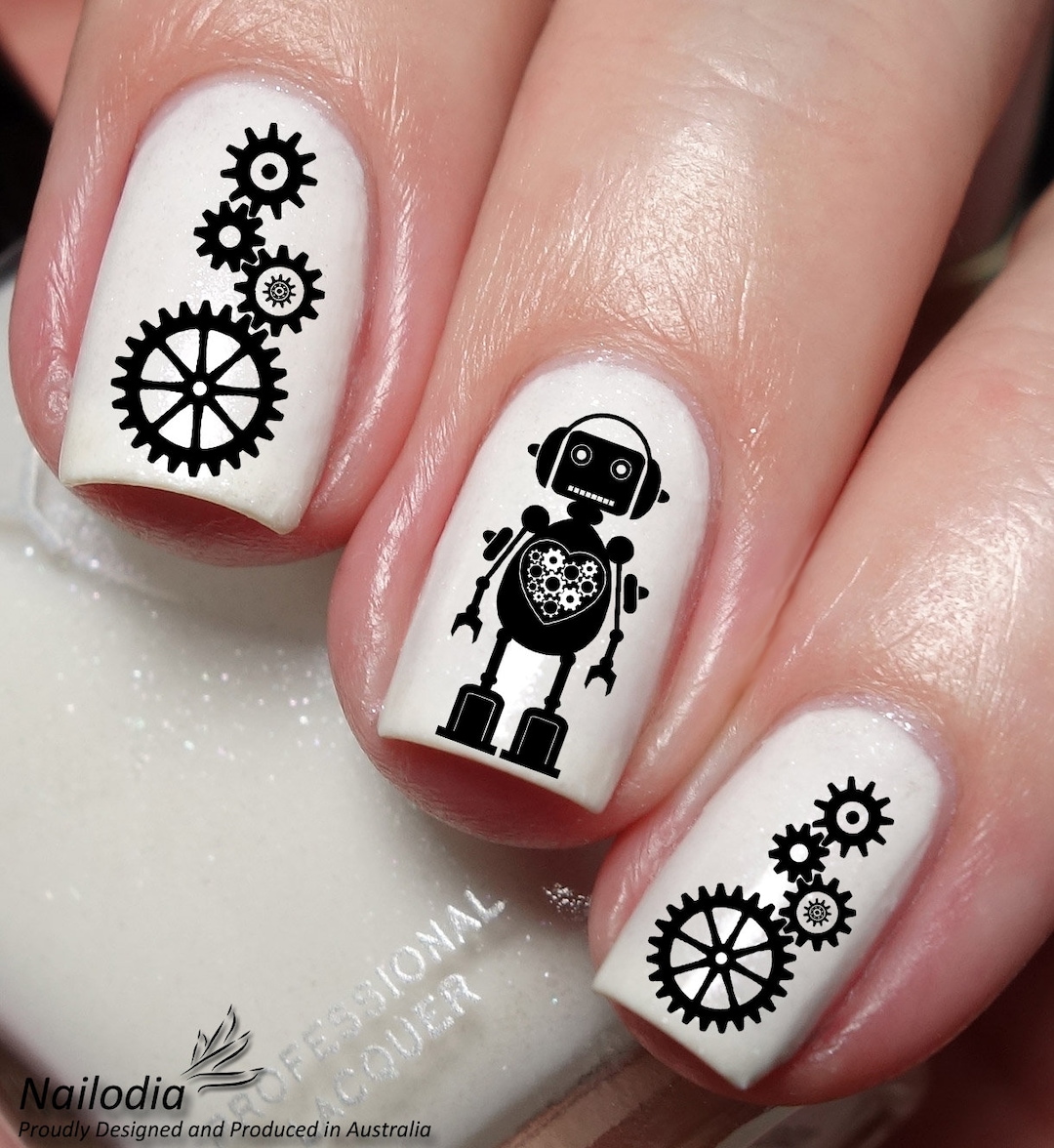 Cogs Gears Nail Art Decal Sticker - Etsy