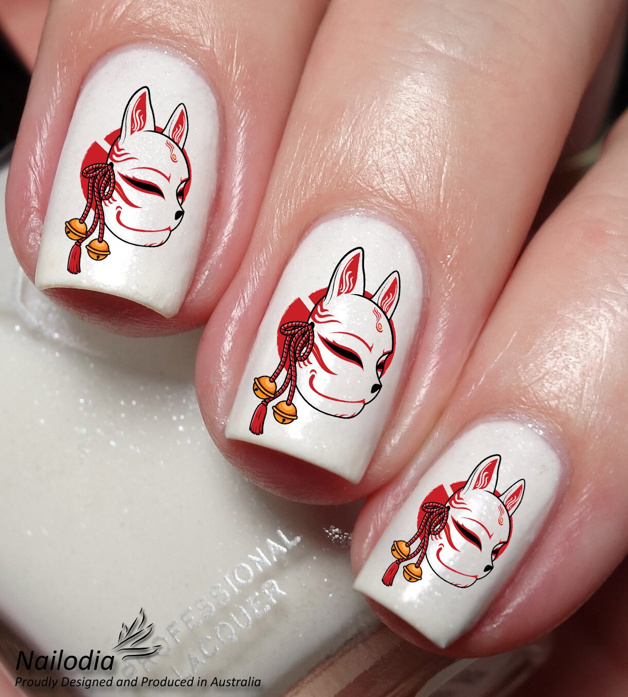 Japanese Kitsune Mask Nail Art Decal Sticker - Etsy