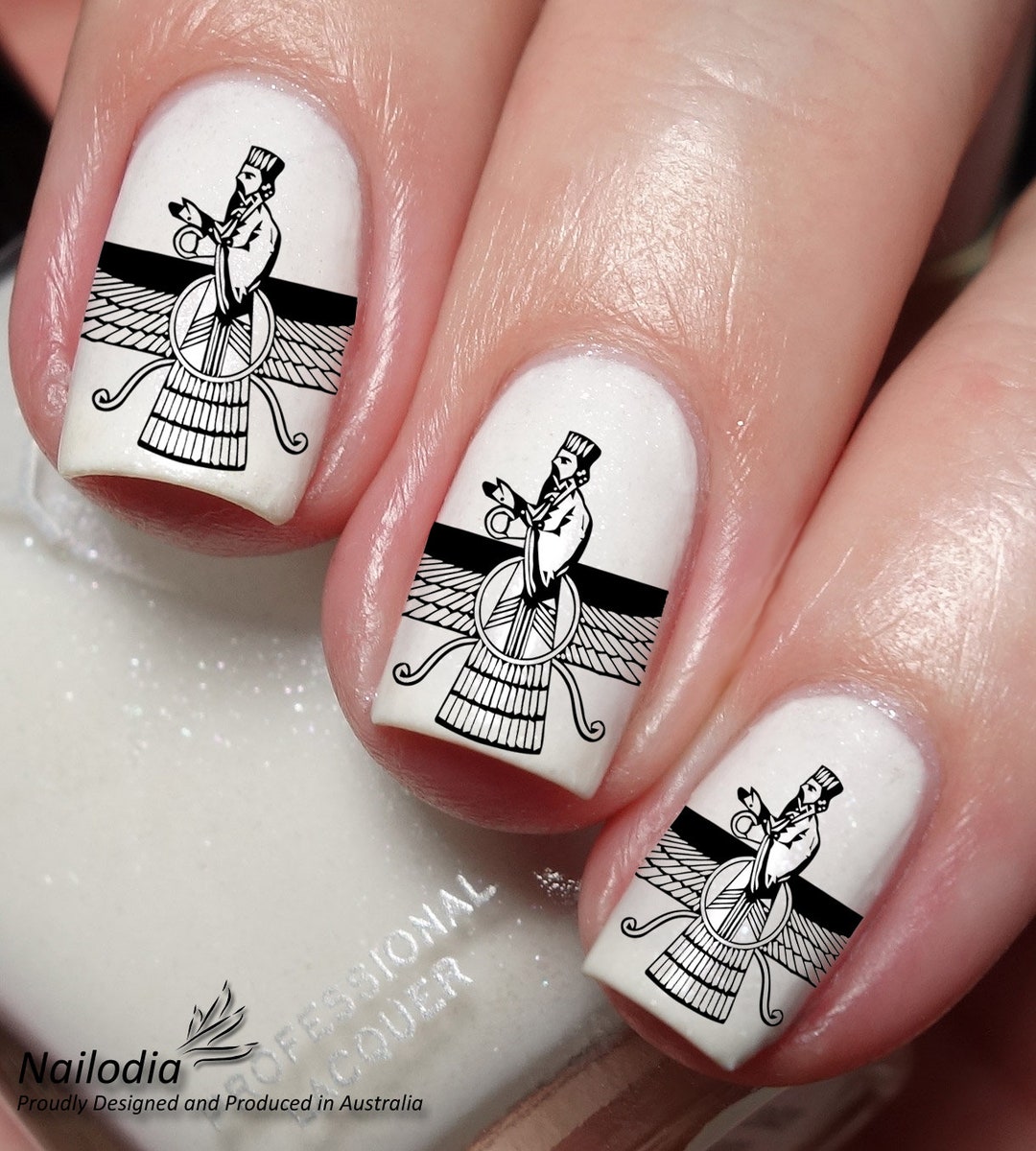 Ancient Persian Farvahar Nail Art Decal Sticker - Forouhar - Etsy