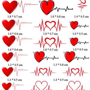 Heart Beat Nail Art Decal Sticker - Etsy