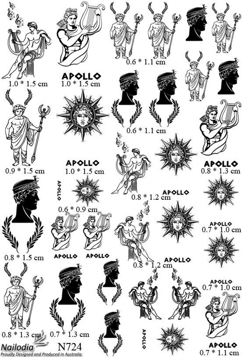 Apollo Ancient Greek God Nail Art Decal Sticker - Etsy